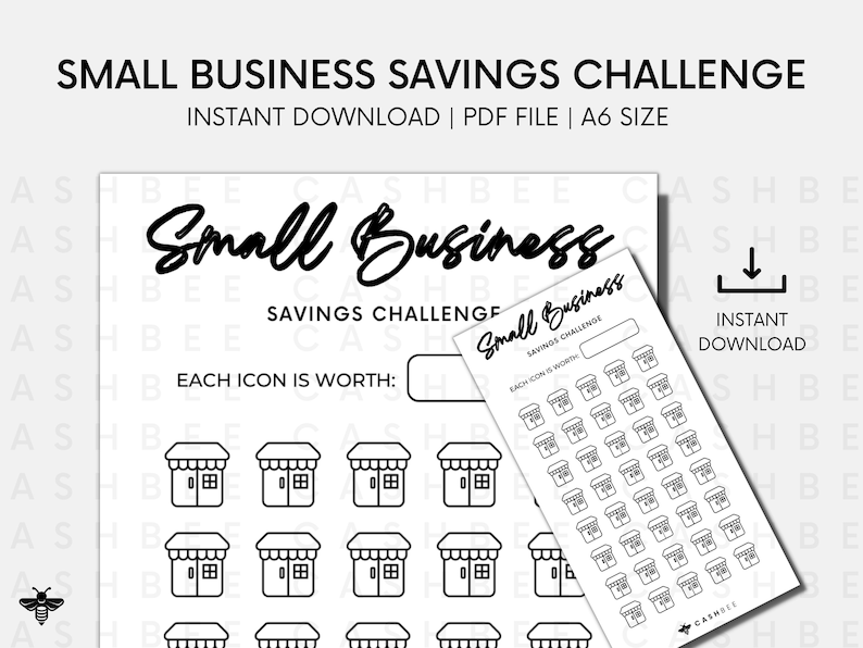 PRINTABLE Small Business Savings Challenge | A6 Size | Instant Download ...