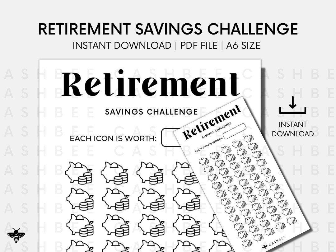 PRINTABLE Retirement Savings Challenge | A6 Size | Instant Download PDF ...