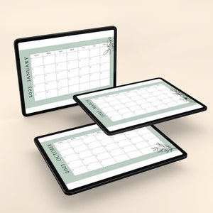 Digital Calendar, Yearly Calendar, Calendar, Yearly Planner, PDF ...