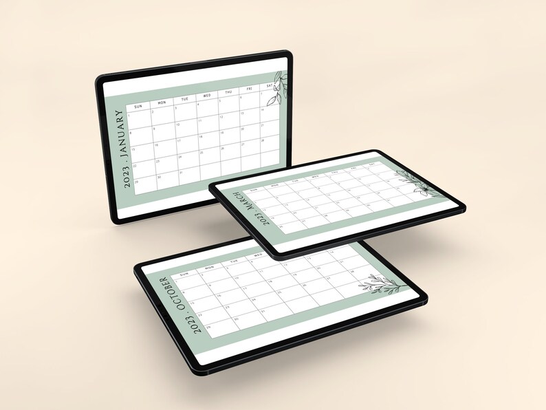 Digital Calendar, Yearly Calendar, Calendar, Yearly Planner, PDF ...