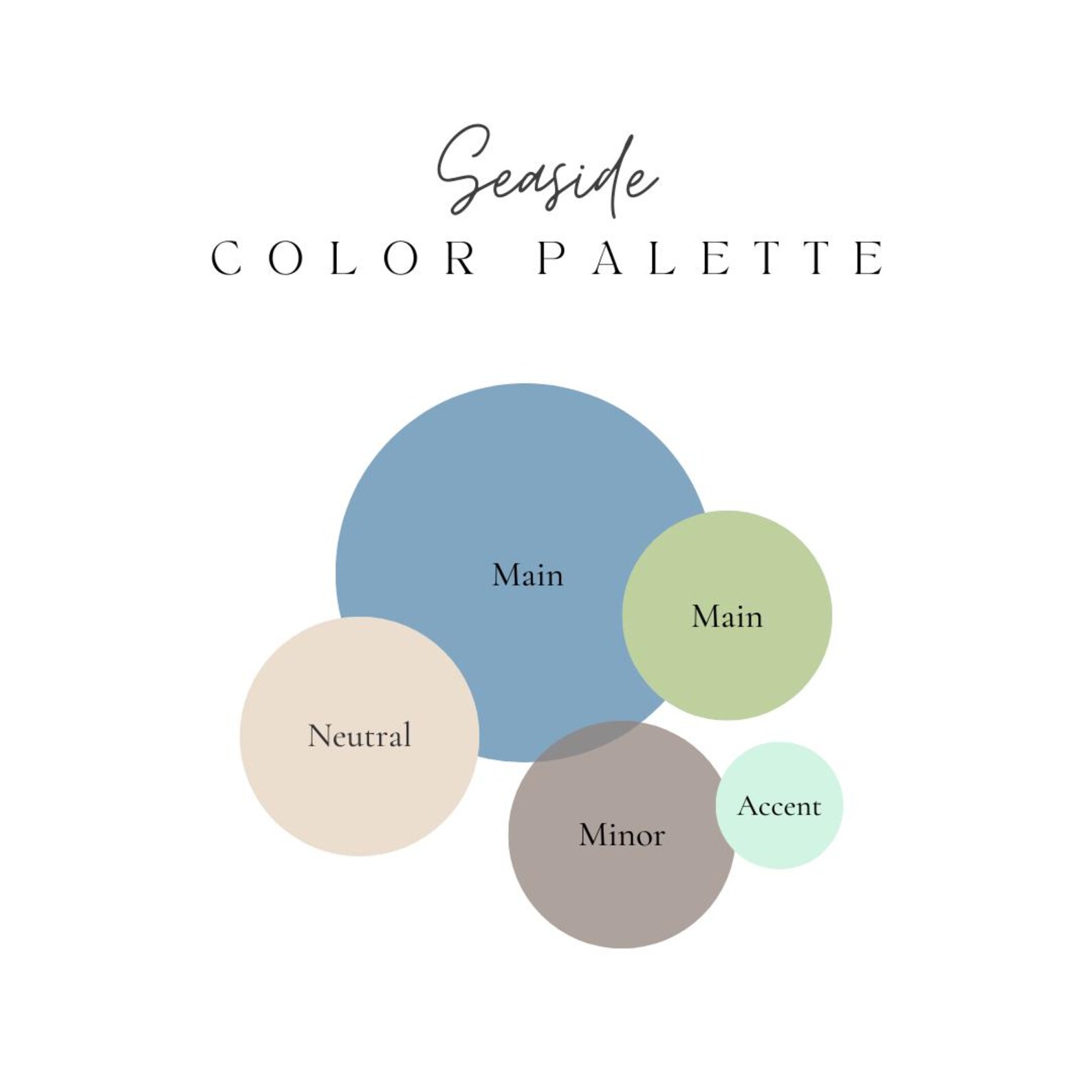 Seaside Ocean Beach Color Palette With Hex Codes Digital Download ...