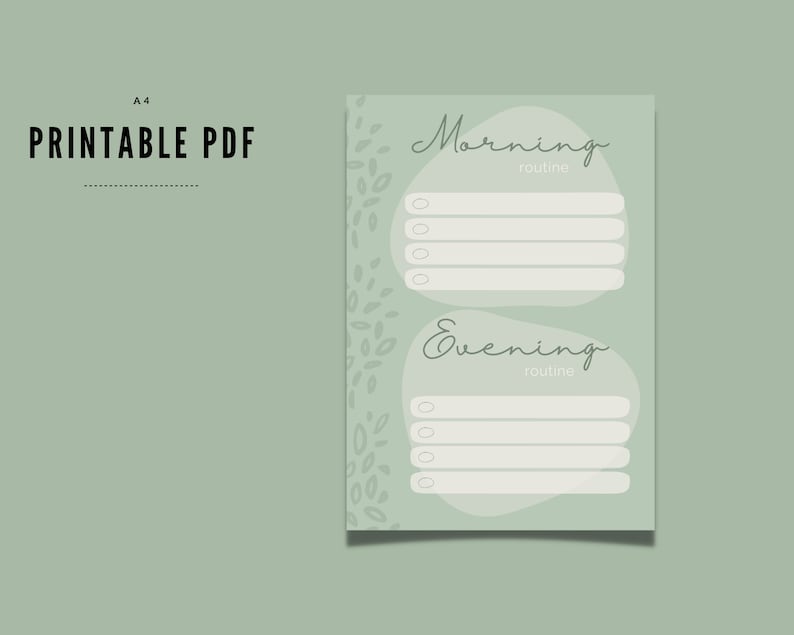 Morning and Night Daily Routine Planner Goal Setting A4 Printable PDF ...