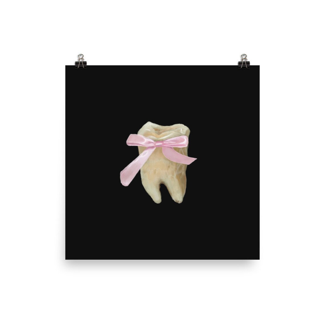 Tooth Ribbon Print (black) - Etsy