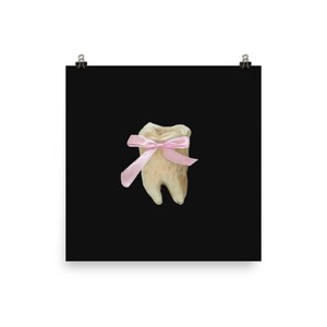 Tooth Ribbon Print (black) - Etsy