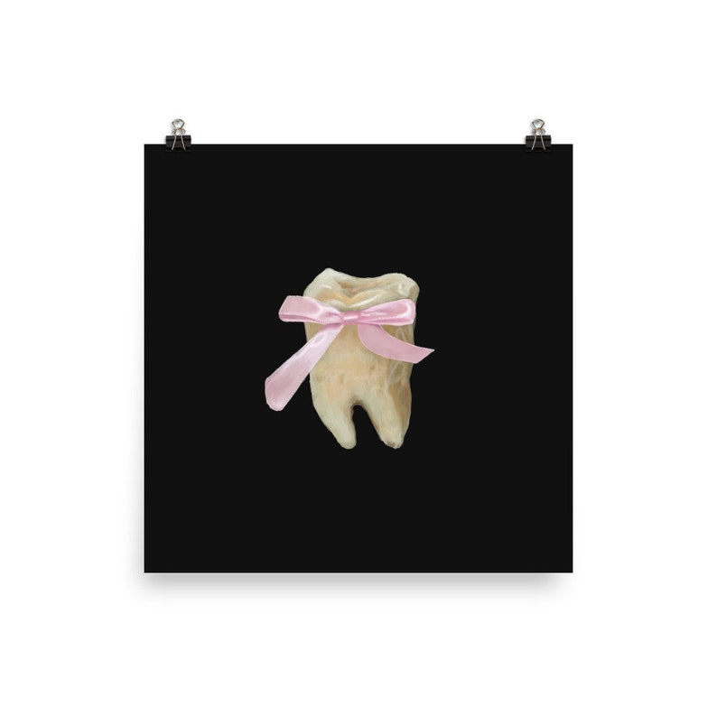 Tooth Ribbon Print (black) - Etsy