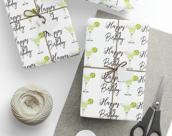 Personalized 21st Birthday Wrapping Paper, 21 Wrapping Paper With Name ...