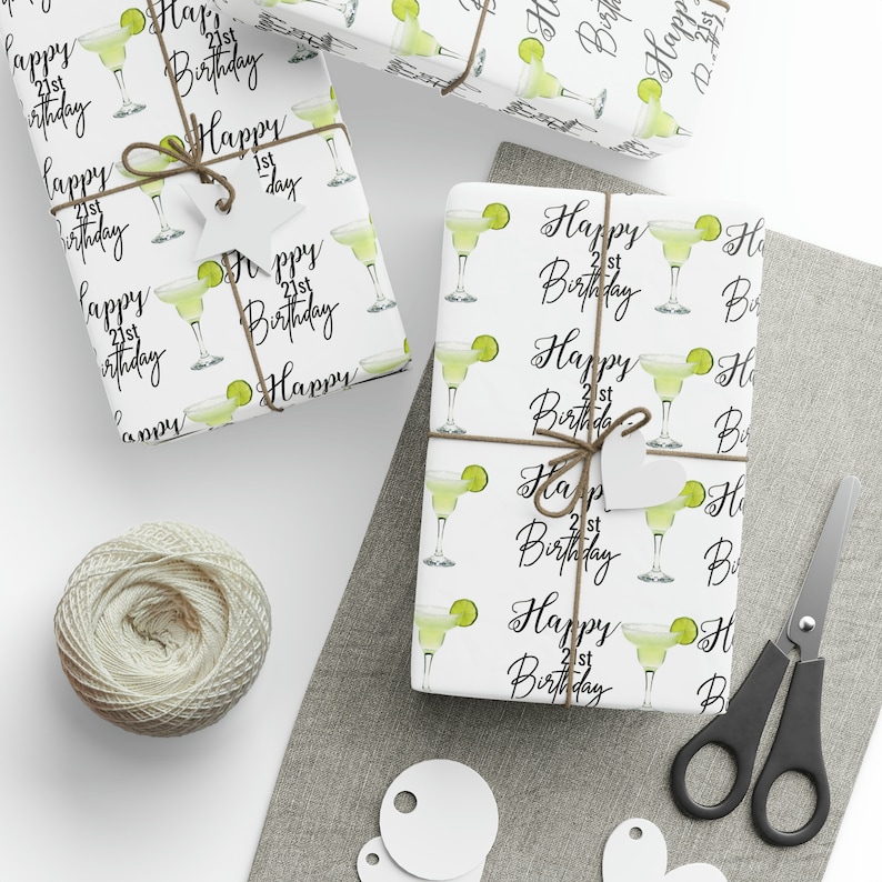 21st Birthday Wrapping Paper, Bday Gift Wrap, Happy 21st Birthday ...