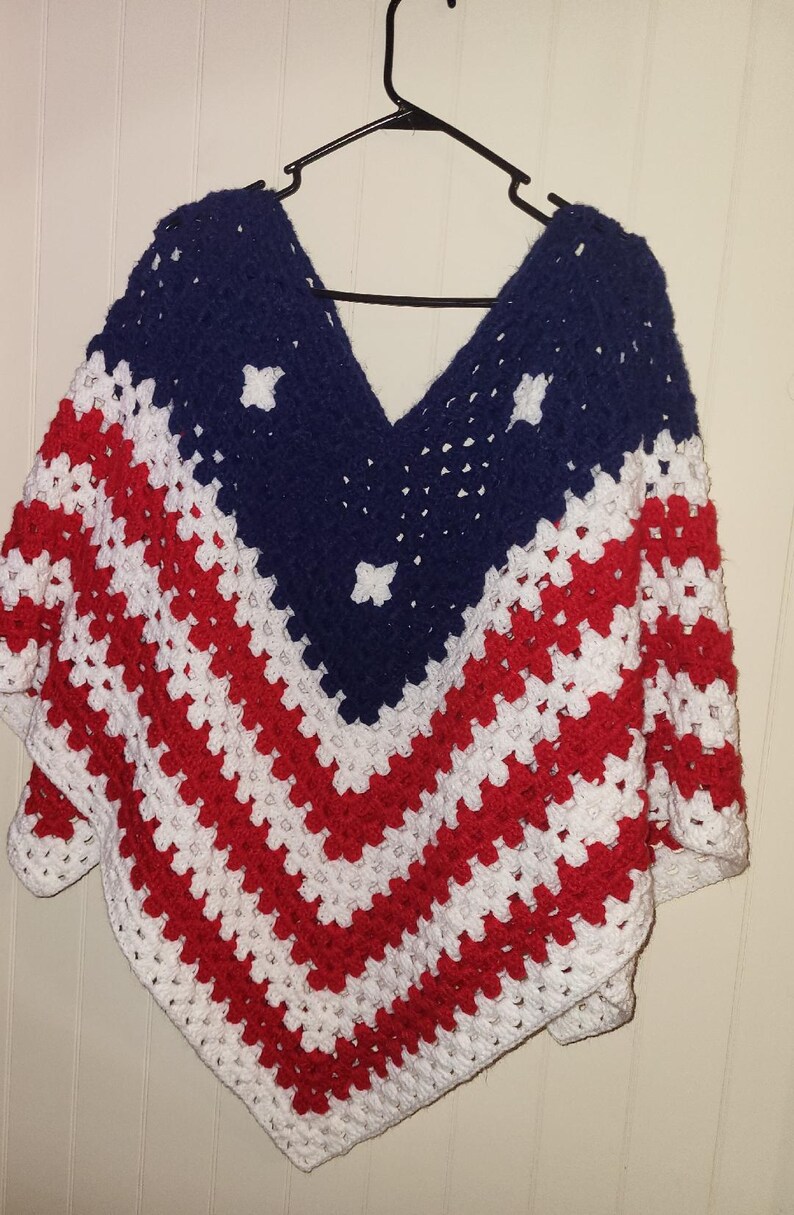 Patriotic Poncho Crochet Pattern - Etsy