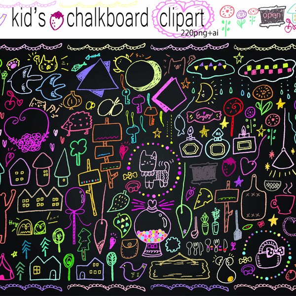 Chalk Clip Art - Etsy
