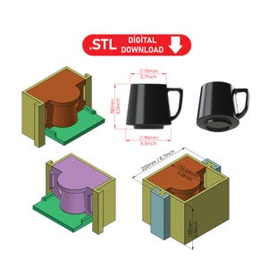 Coffee Mug Plaster Mold: 3D Printer STL File (digital Download) - Etsy