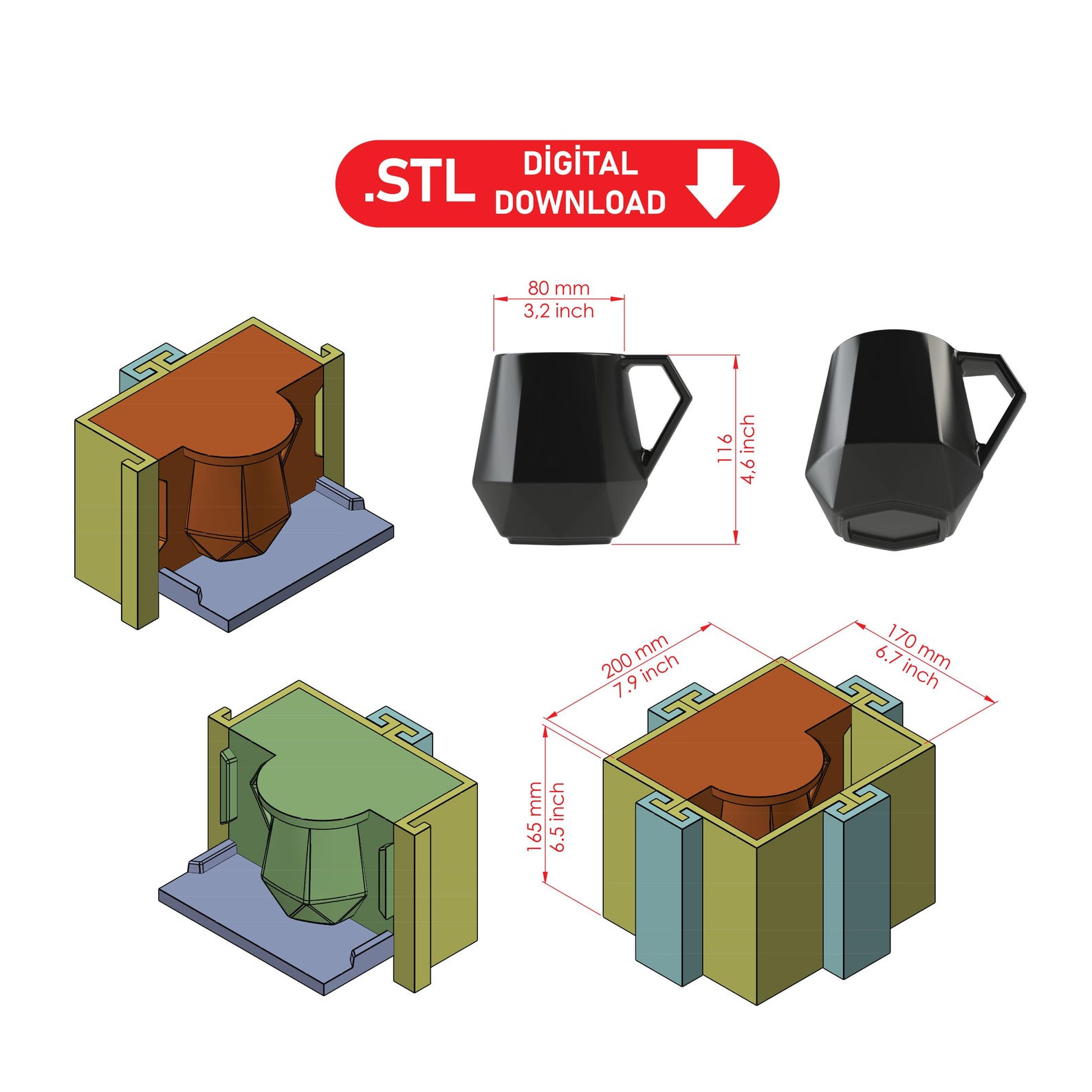 Slip Cast Mold (digital Download) - Etsy