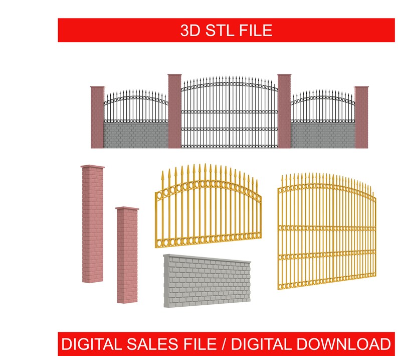 1/64 Scale Diorama Stone Wall and Fence Stl File Garden Wall 3d Stl ...