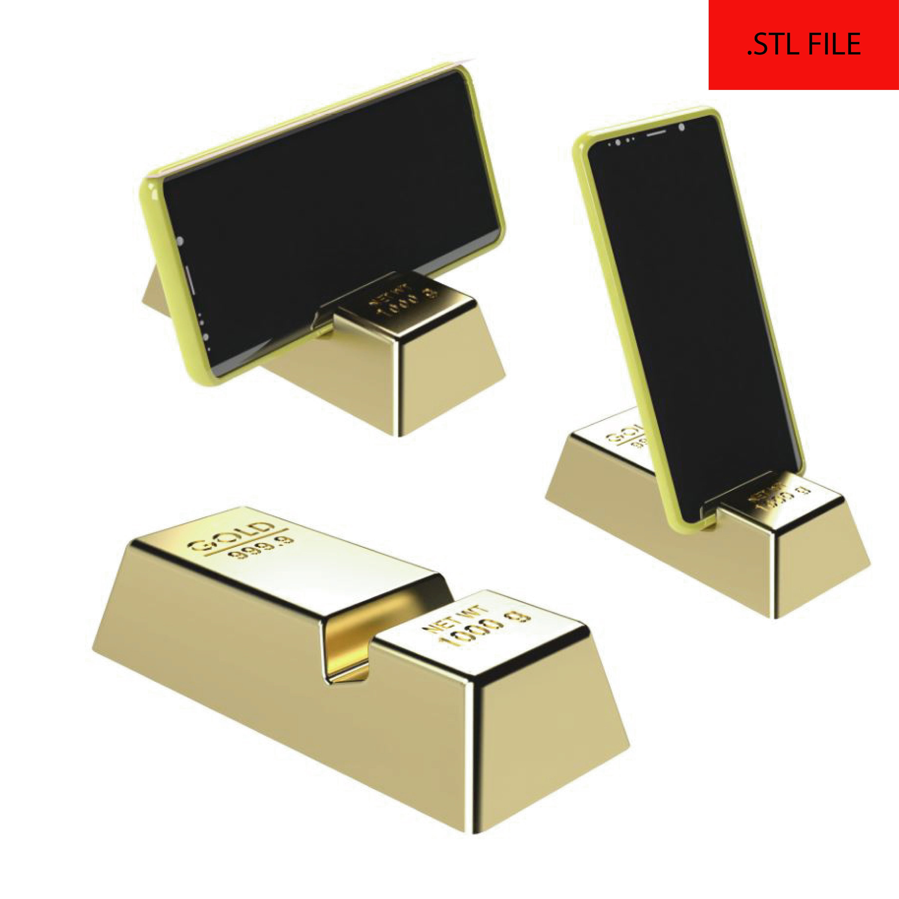 Gold Bullion Model Phone Holder 3d Stl File - Etsy