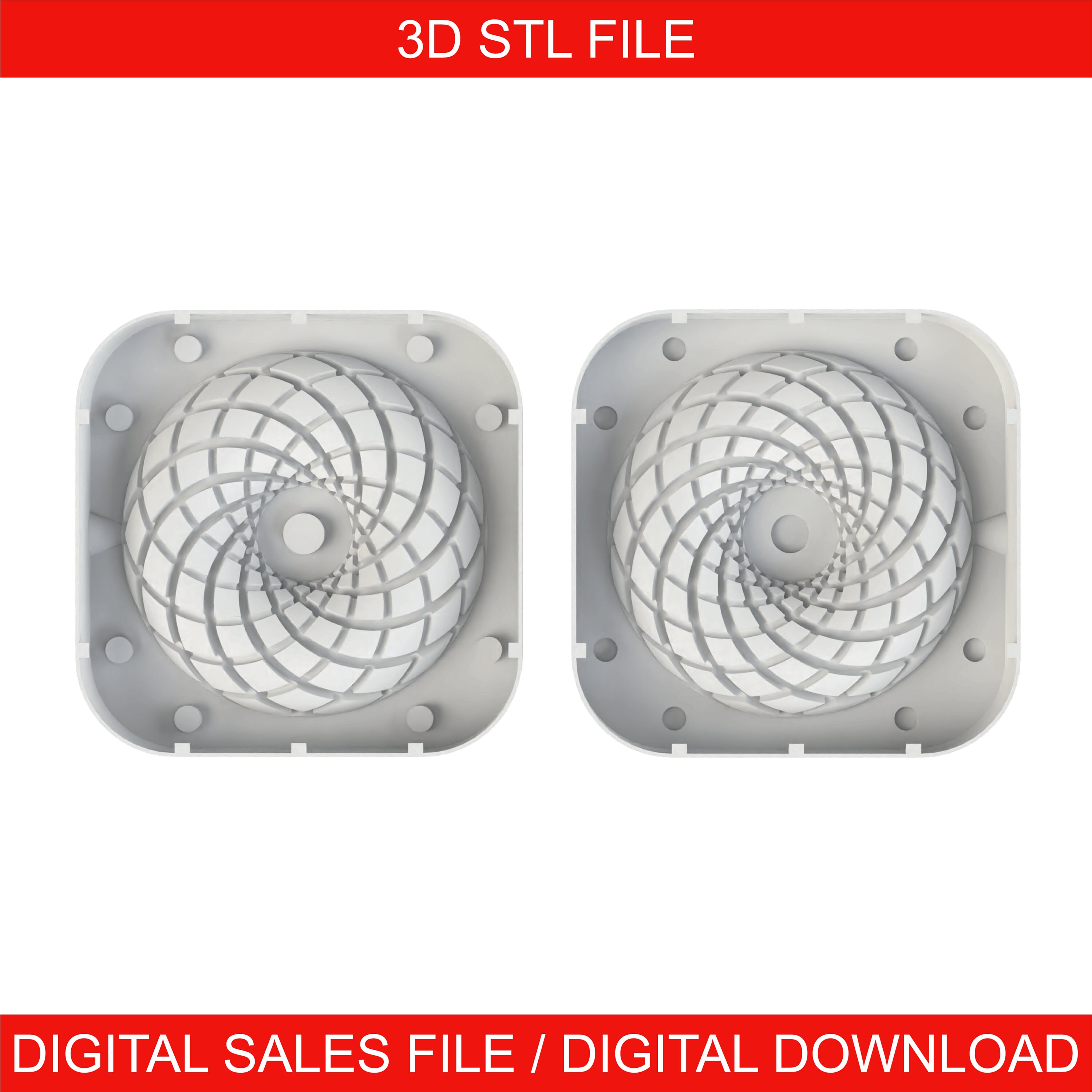 150x150x55mm Rodin Coils 3D Silicone Mold Drawing and Bottom Box ...