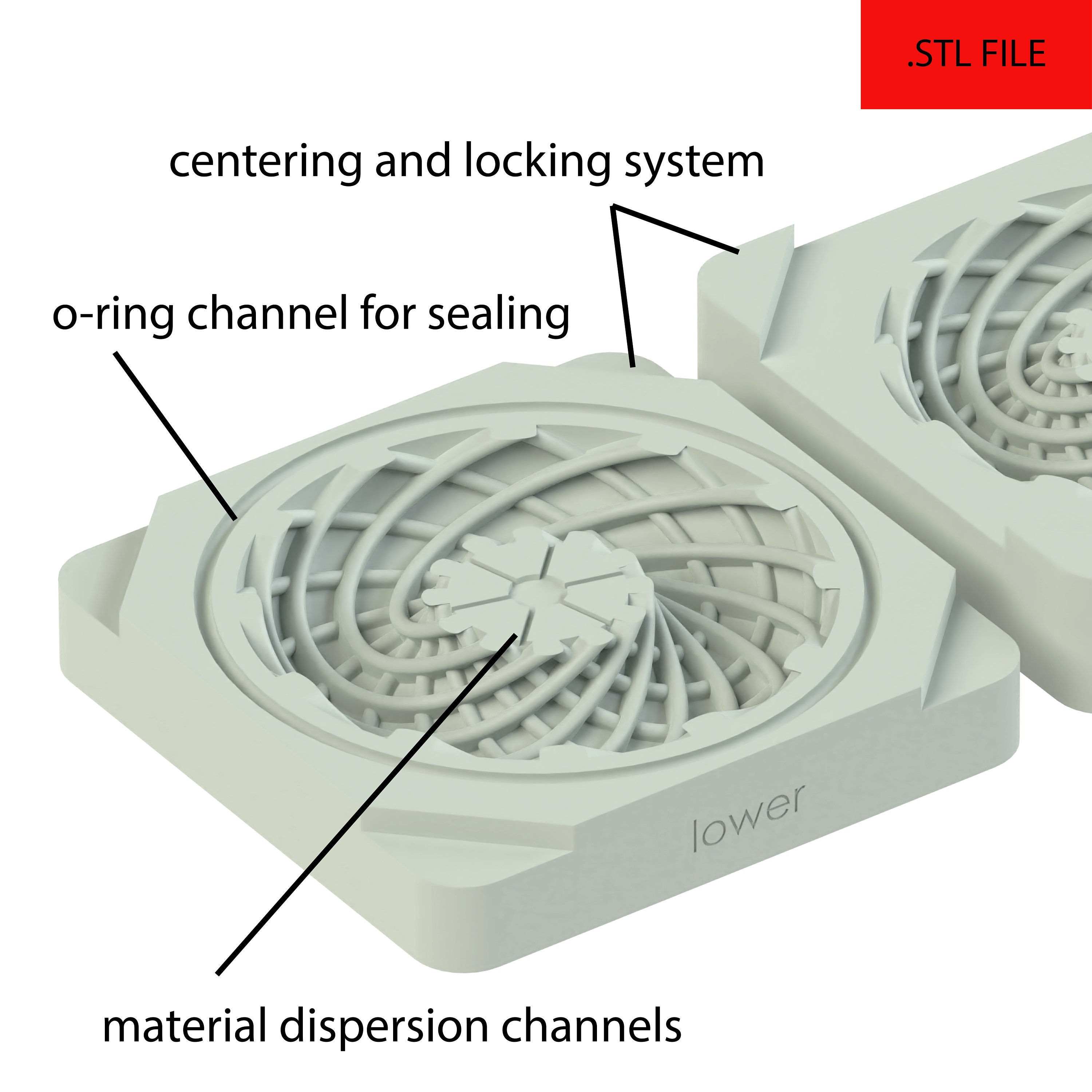 100x100x35mm Rodin Coil Stl Mold File. 3d Mold File POE Coil QI Mold ...