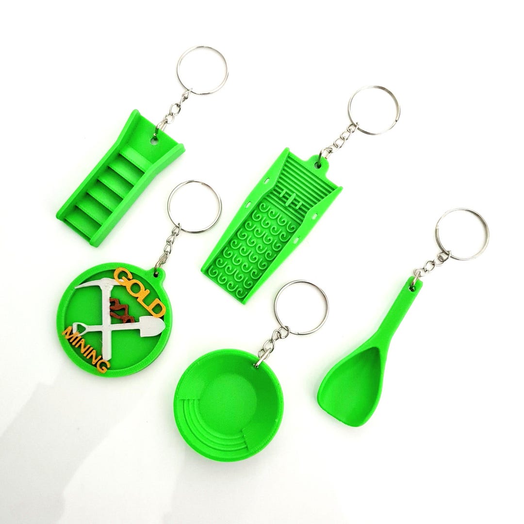 Gold Mining Keychains: 3D Printed Gold Pan & Shovel - Etsy