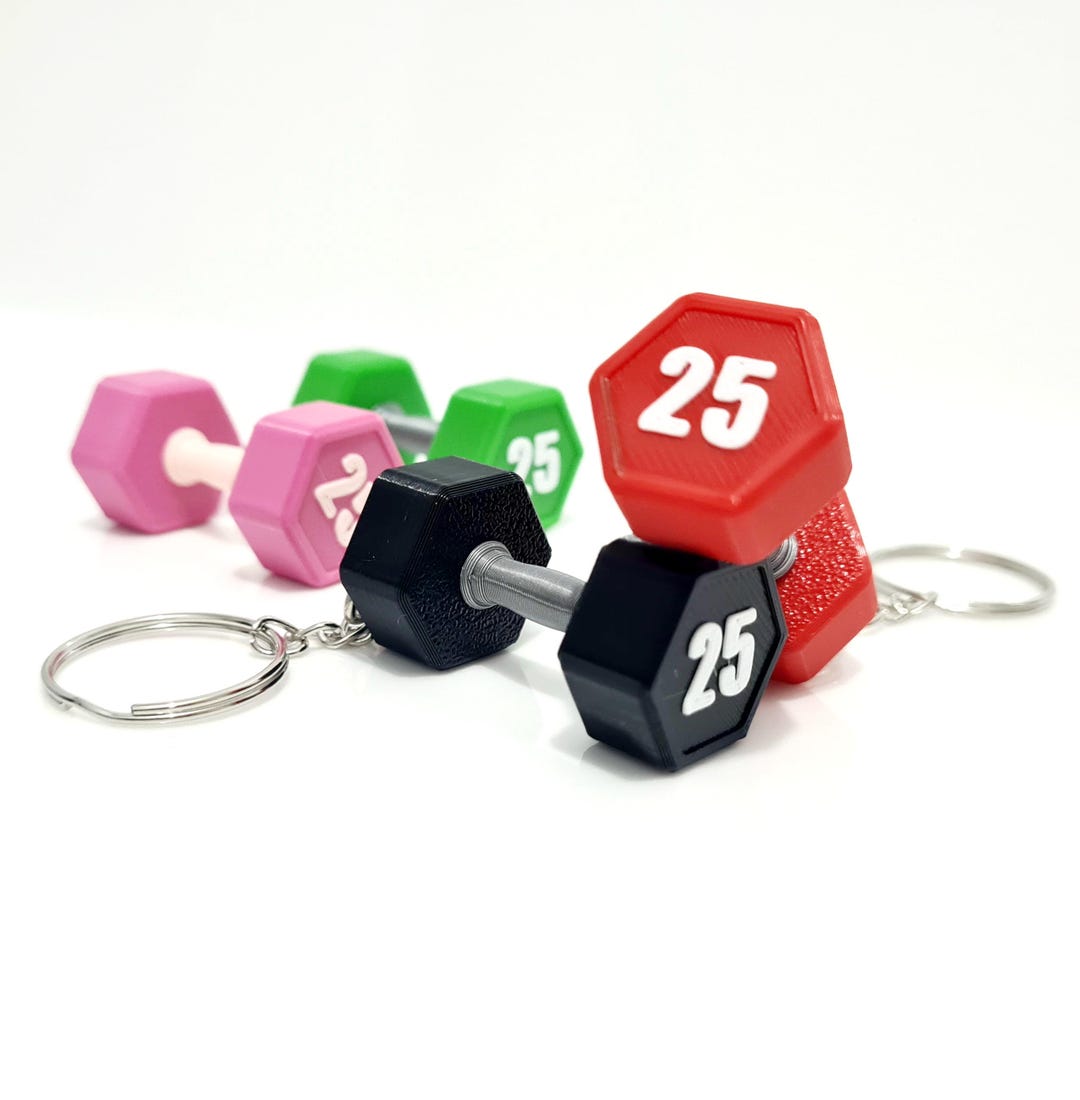 Dumbbell Keychain: 3D Printed Weightlifting Gym Bag Charm - Etsy
