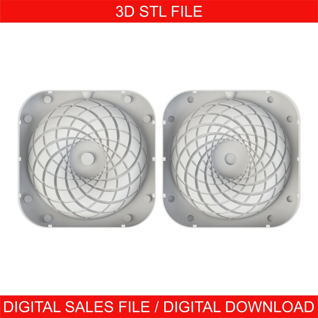 200x200x70mm Rodin Coils 3D Silicone Mold Drawing and Bottom Box ...