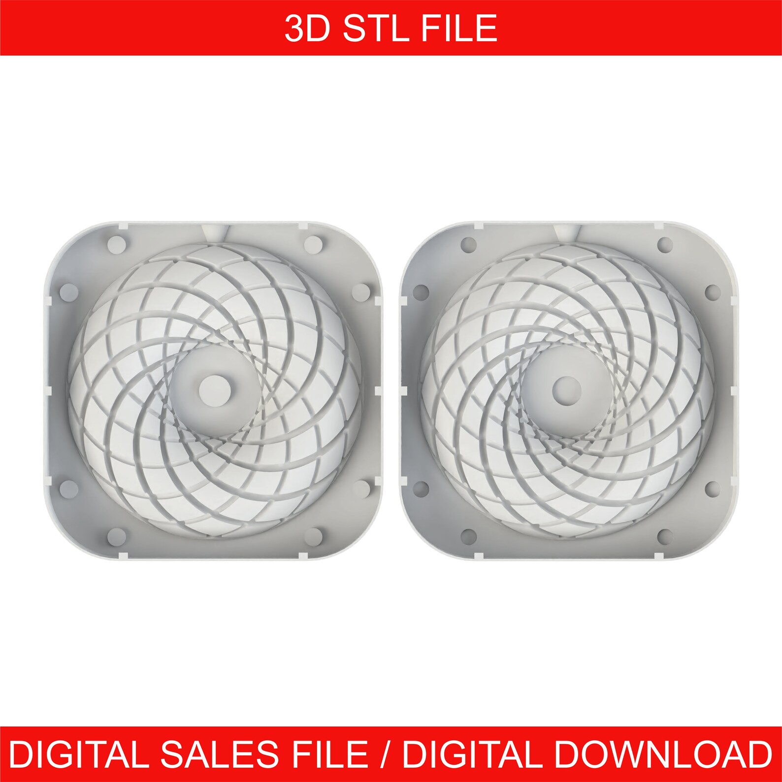 200x200x70mm Rodin Coils 3D Silicone Mold Drawing and Bottom Box ...