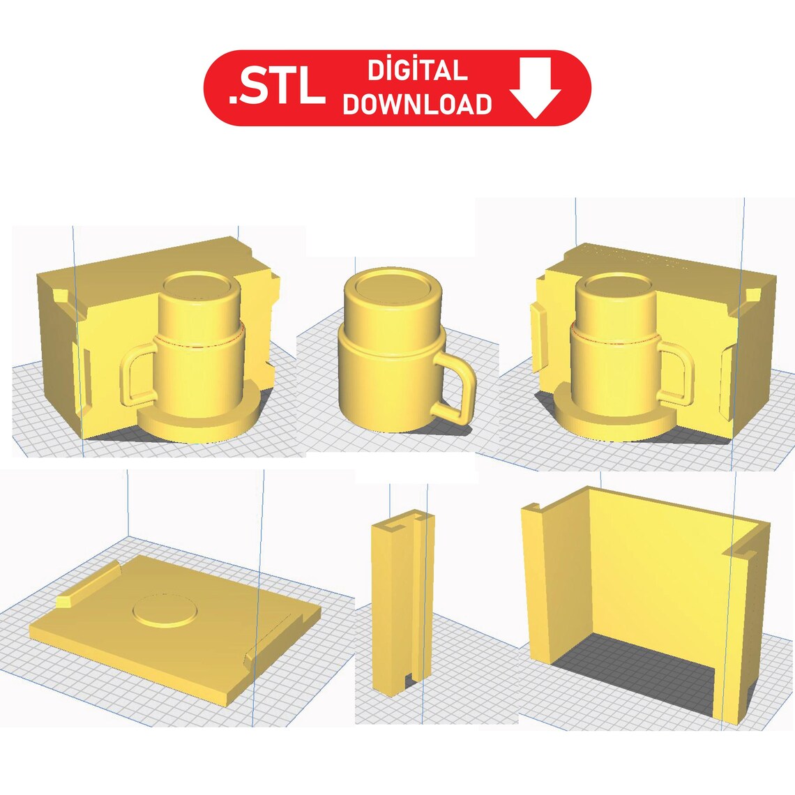 Coffee Mug Plaster Mold: 3D Printer STL File (digital Download) - Etsy