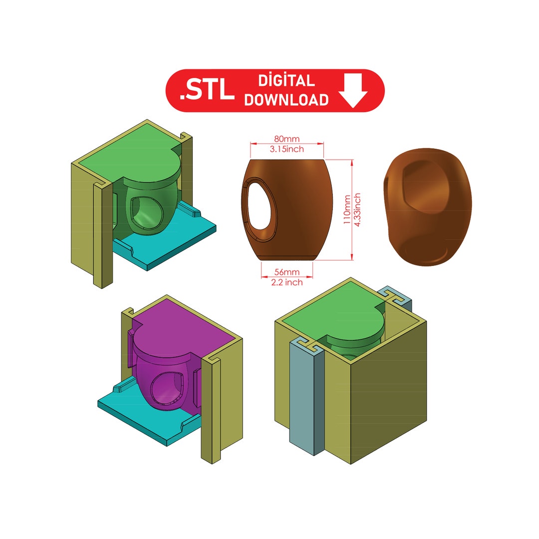 Coffee Mug Plaster Mold 3d Printer STL File, Ceramic Mold Mug Mold ...