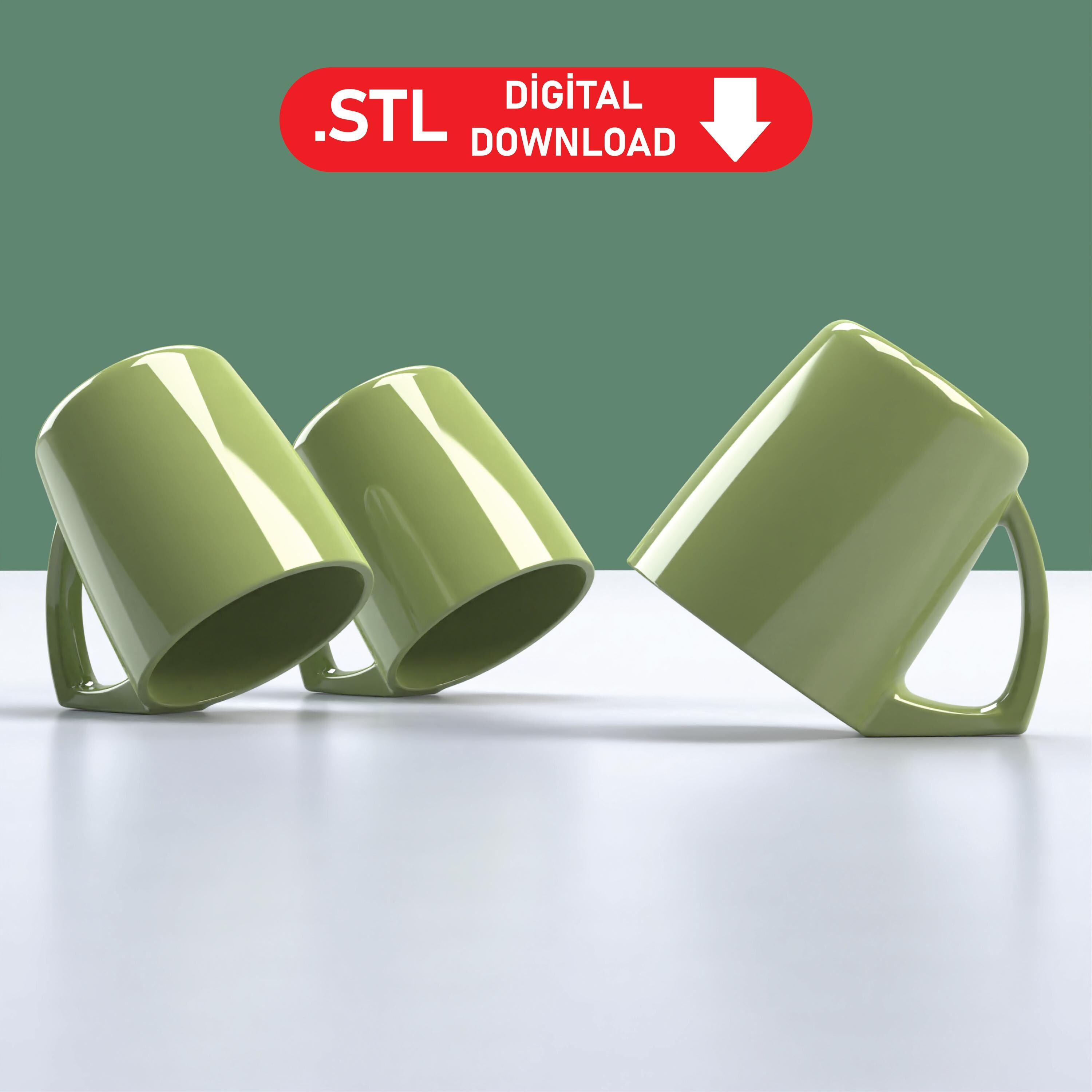 Coffee Mug Plaster Mold STL File: 3D Printer Ceramic Mold (digital ...