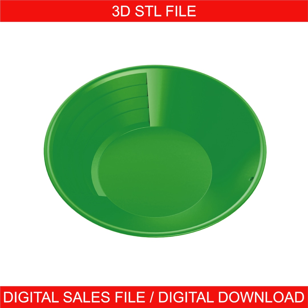 Gold Pan 15 Inch STL File | Gold Mining STL Files | Gold Mining Sluice ...
