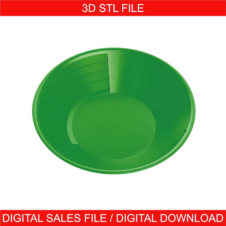 Gold Pan 15 Inch STL File Gold Mining STL Files Gold Mining Sluice Gold ...