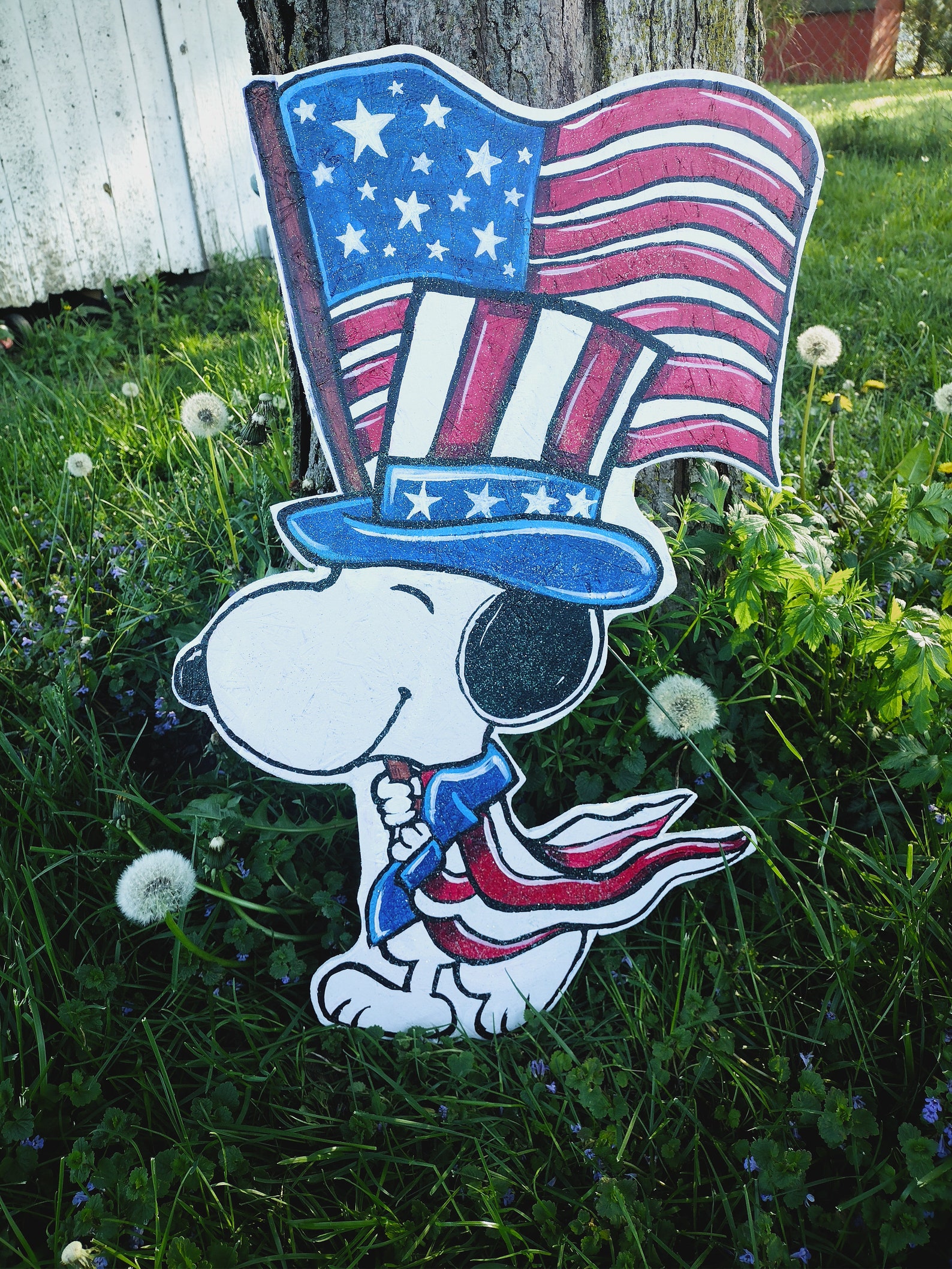 Patriotic Snoopy Peanuts Wood Cutout Yard Decor USA July 4th - Etsy
