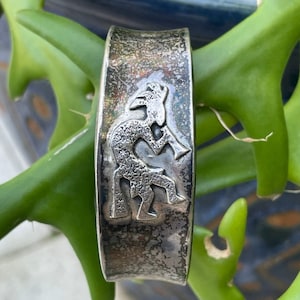 Small Wrist Kokopelli Cuff 23g Navajo Aged Patina Anna Begay Signed AB ...