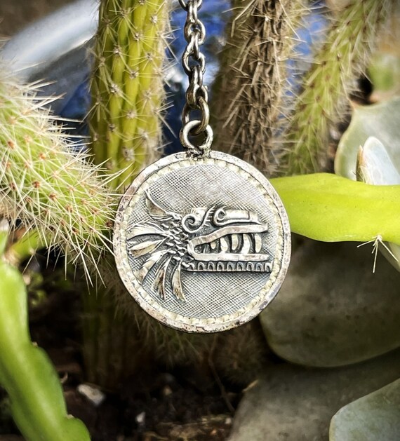 Quetzalcoatl Mayan Aztec Key Chain Key Ring ALL STERL… - Gem