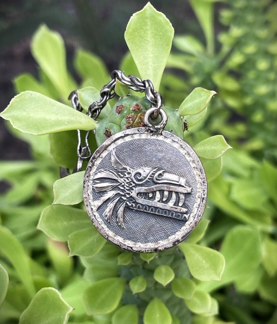 Quetzalcoatl Mayan Aztec Key Chain Key Ring ALL STERL… - Gem