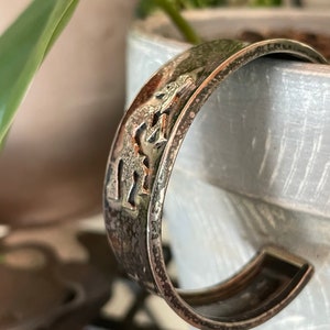 Small Wrist Kokopelli Cuff 23g Navajo Aged Patina Anna Begay Signed AB ...