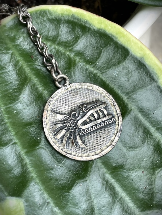 Quetzalcoatl Mayan Aztec Key Chain Key Ring ALL STERL… - Gem