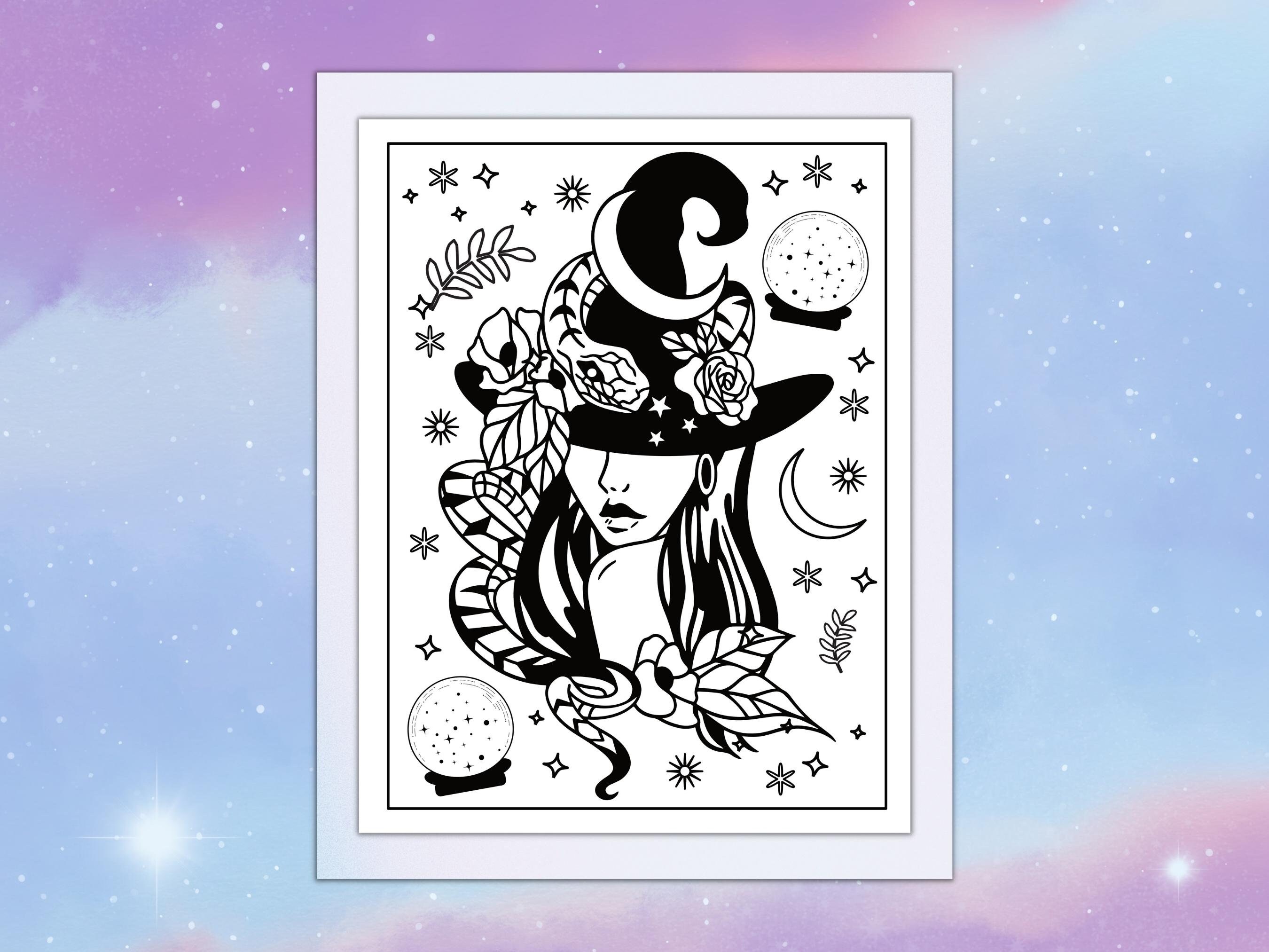 10 Magical Witch Coloring Pages Pdf Printable Witchy Things - Etsy