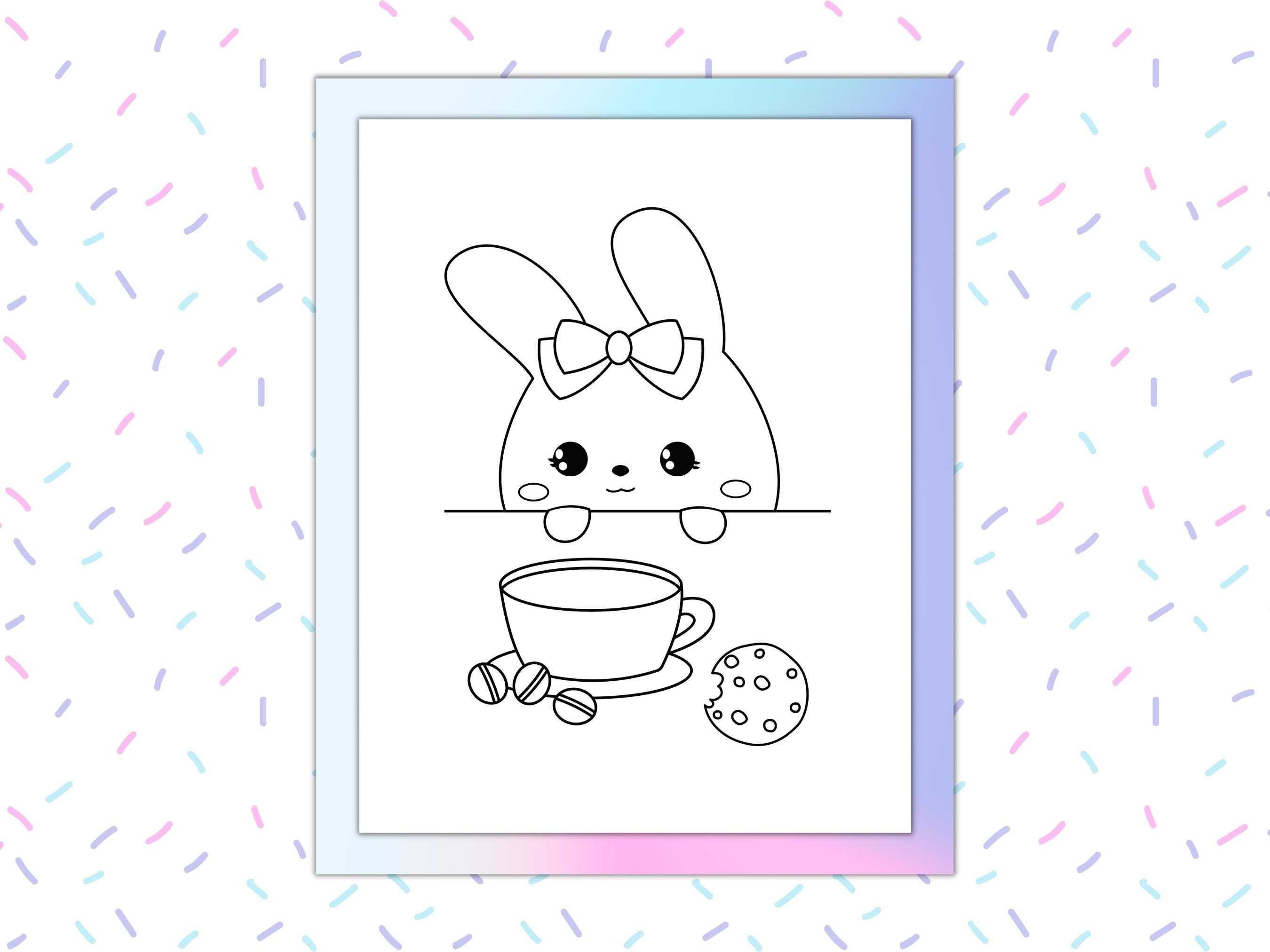 10 Printable Cute Bunnies Coloring Pages Coloring Page Pdf - Etsy