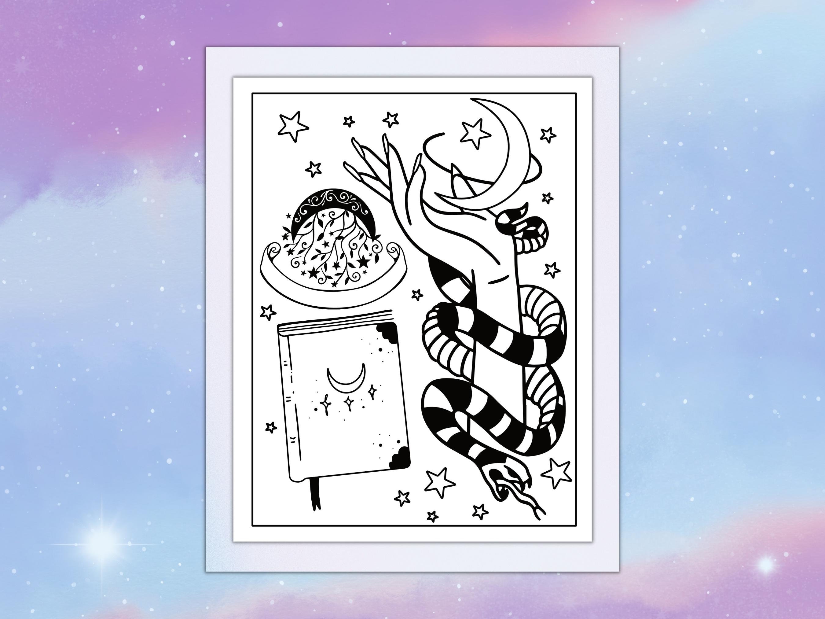 10 Magical Witch Coloring Pages, Pdf Printable, Witchy Things, Witchy ...