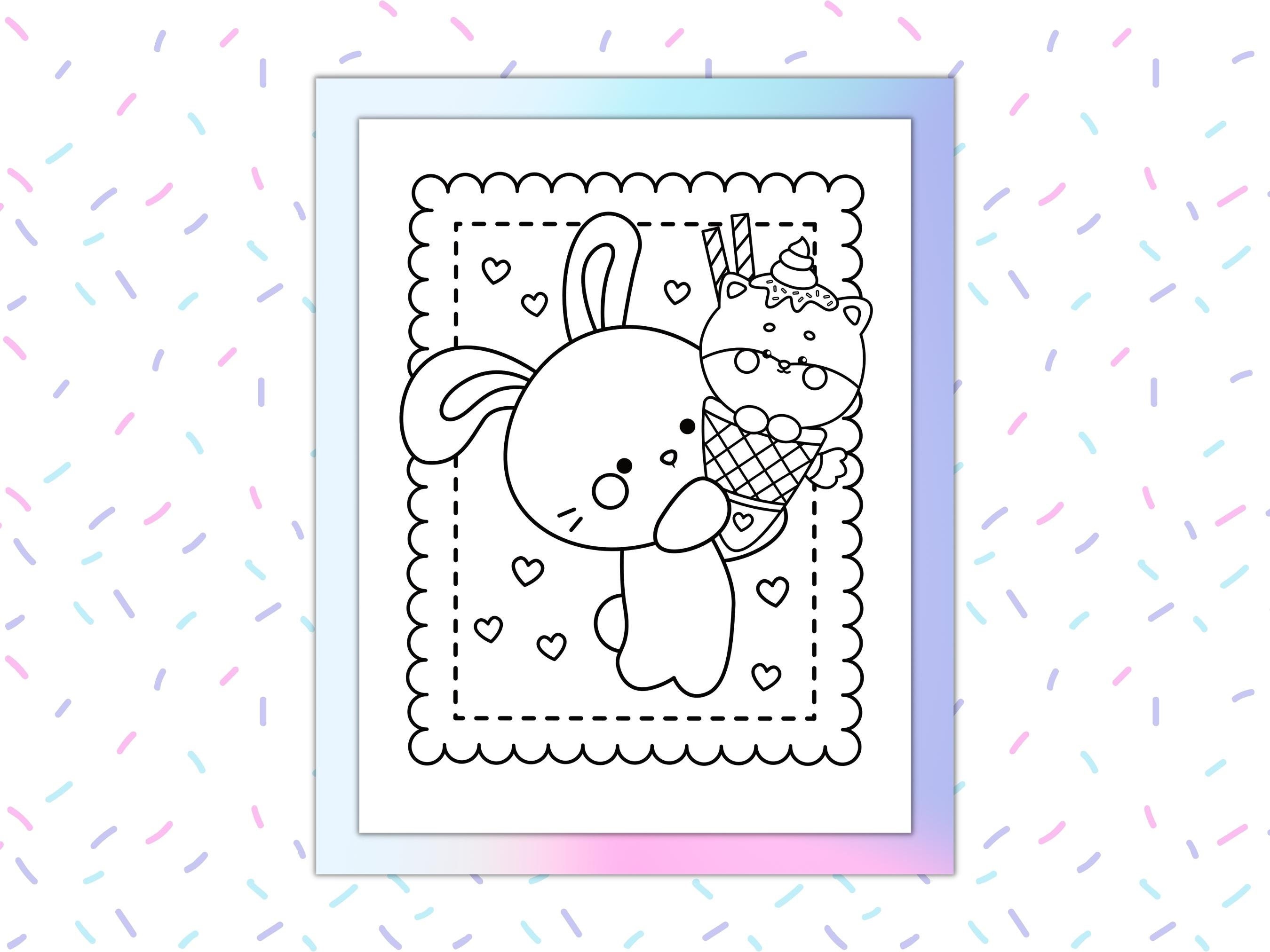 10 Printable Cute Bunnies Coloring Pages Coloring Page Pdf - Etsy