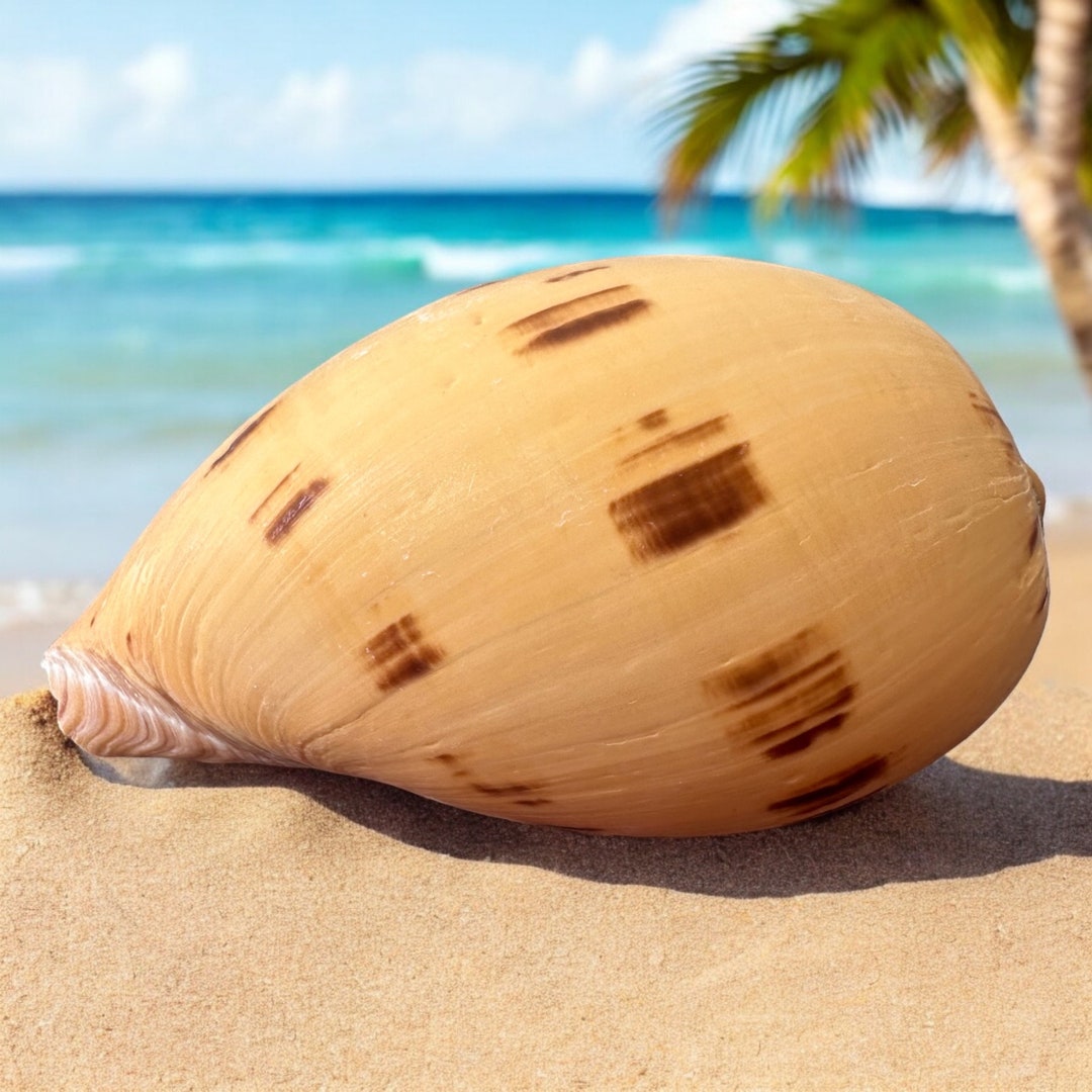 RARE LARGE CONCH Seashell Round Big Orange Real Ocean Sea Shells Beach ...