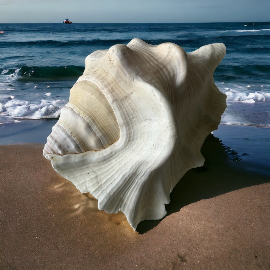 FLORIDA RARE LARGE Conch Seashell White Real Ocean Natural Sea - Etsy