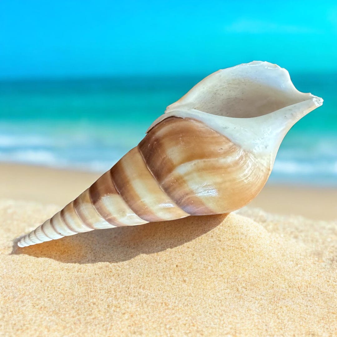 RARE LARGE CONCH Seashell Spiral Orange Natural Real Big Ocean Sea ...