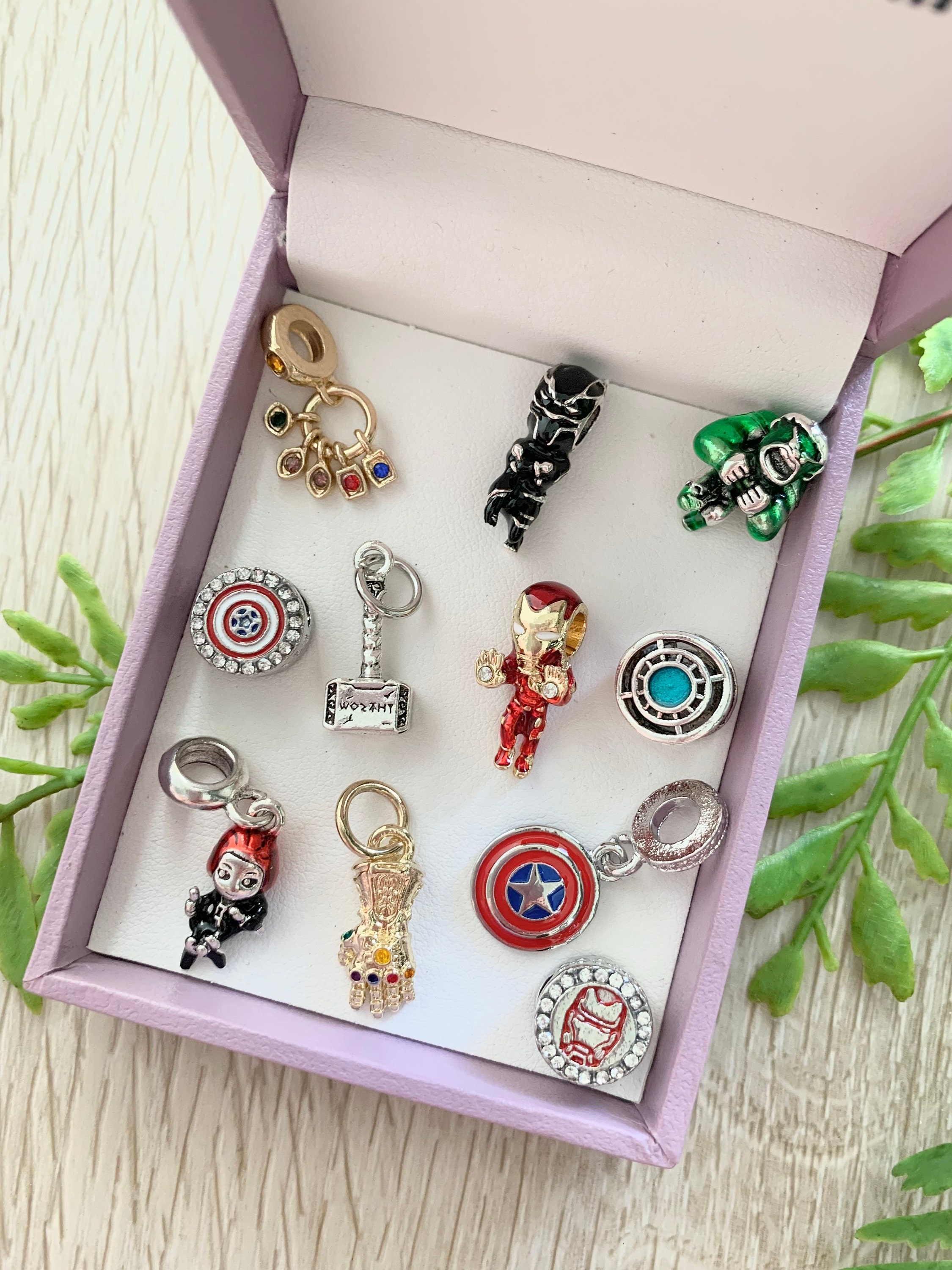 Marvel Avengers Charms, Captain America, the Hulk, Black Widow, Iron ...