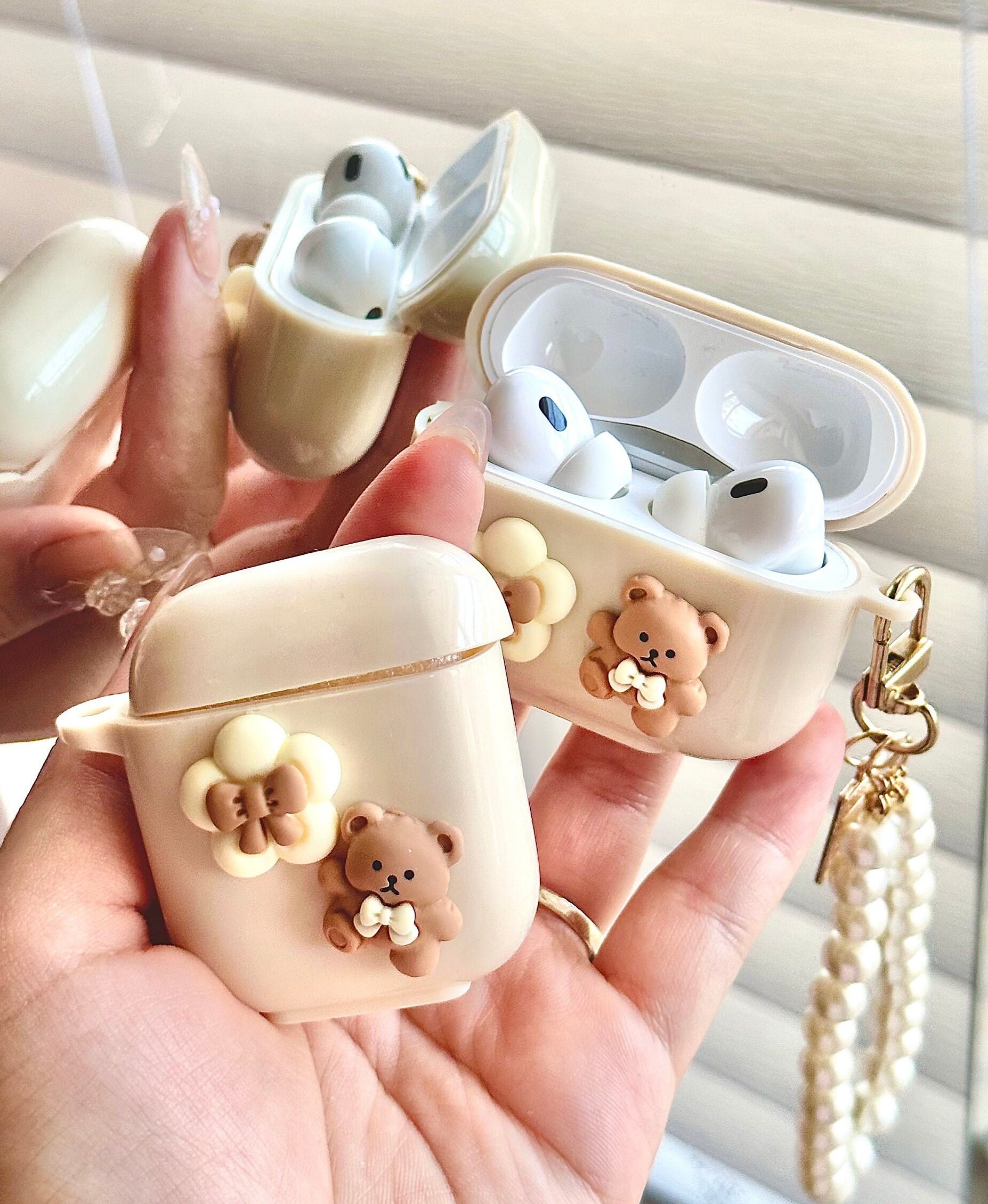 Cute Kawaii Teddy Bear Airpods Case High Quality Cute - Etsy