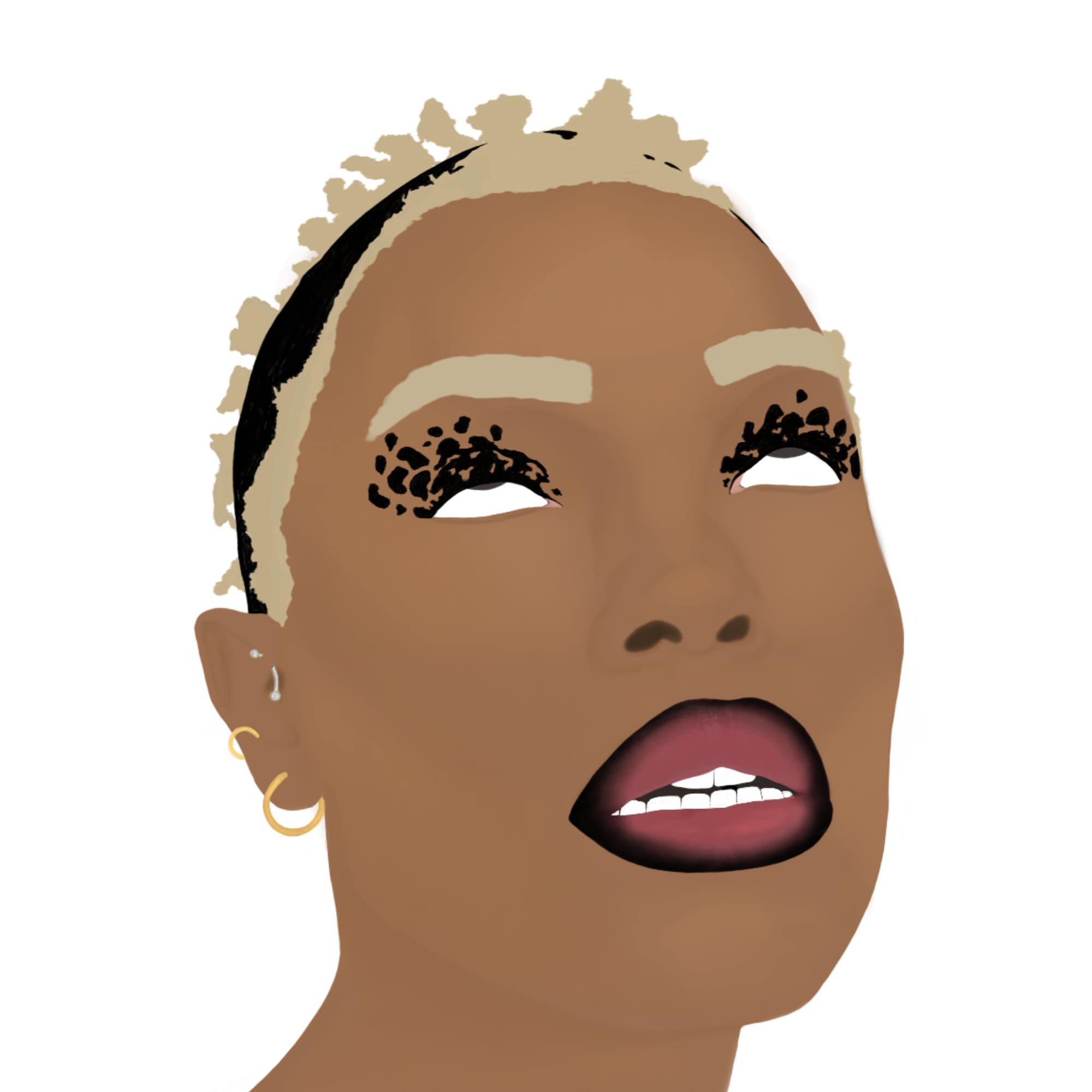 Bold Face Portrait Illustration Art - Etsy