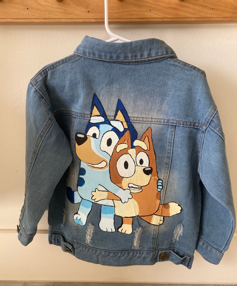 Bluey and Bingo Hand Painted Toddler Jean Jacket Gift for - Etsy