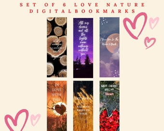 Set of 6 Nature Bookmarks Digital Bookmarks to Dowload - Etsy