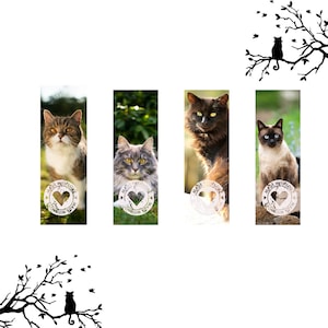 Set of 8 Cat Bookmarks, Digital Bookmarks to Dowload - Etsy
