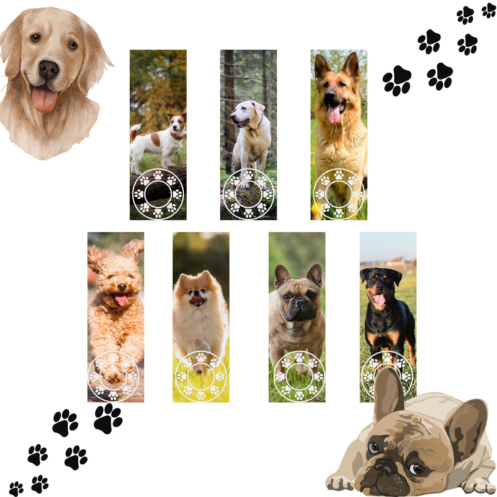 Set of 14 Dog Bookmarks, Digital Bookmarks to Dowload - Etsy