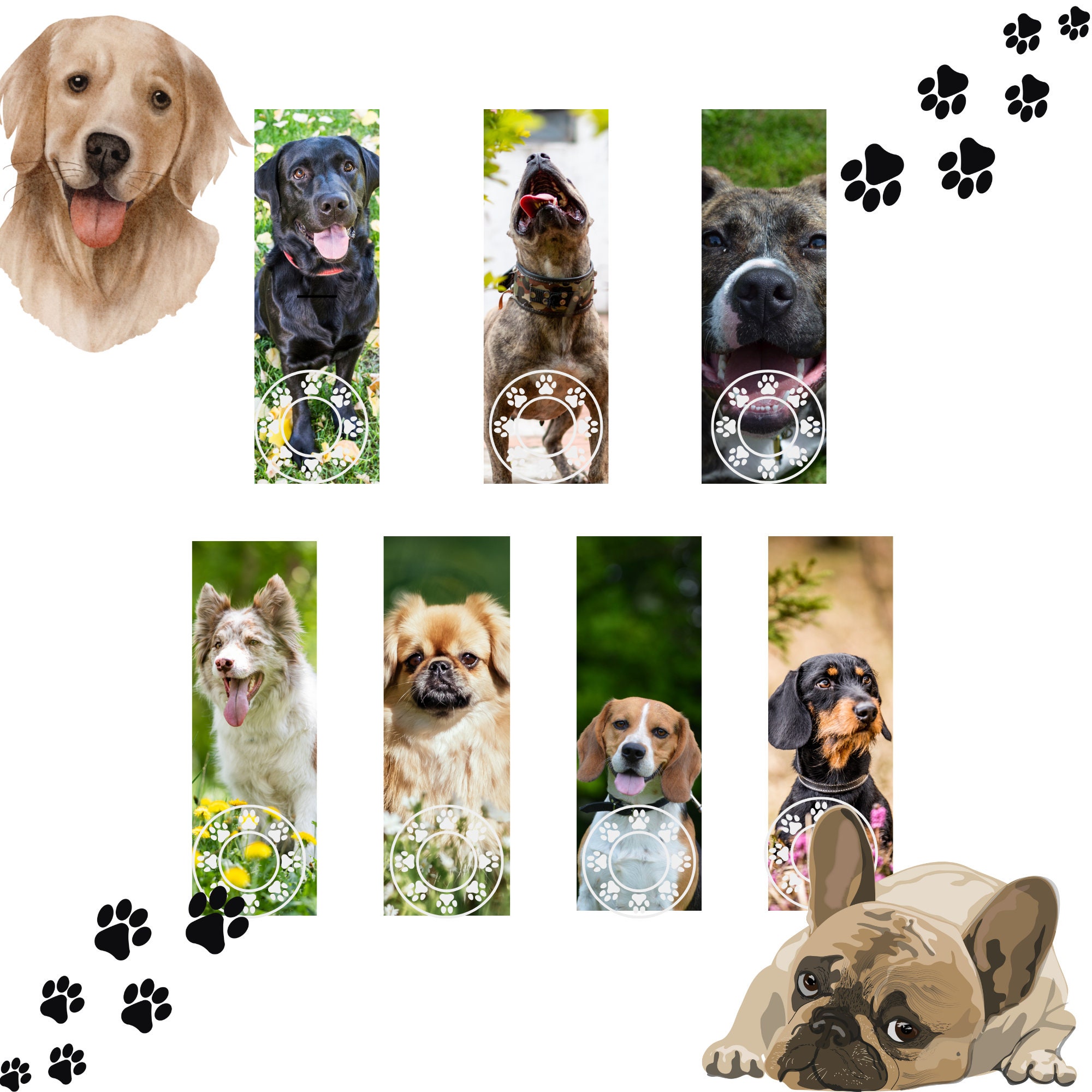 Set of 14 Dog Bookmarks, Digital Bookmarks to Dowload - Etsy