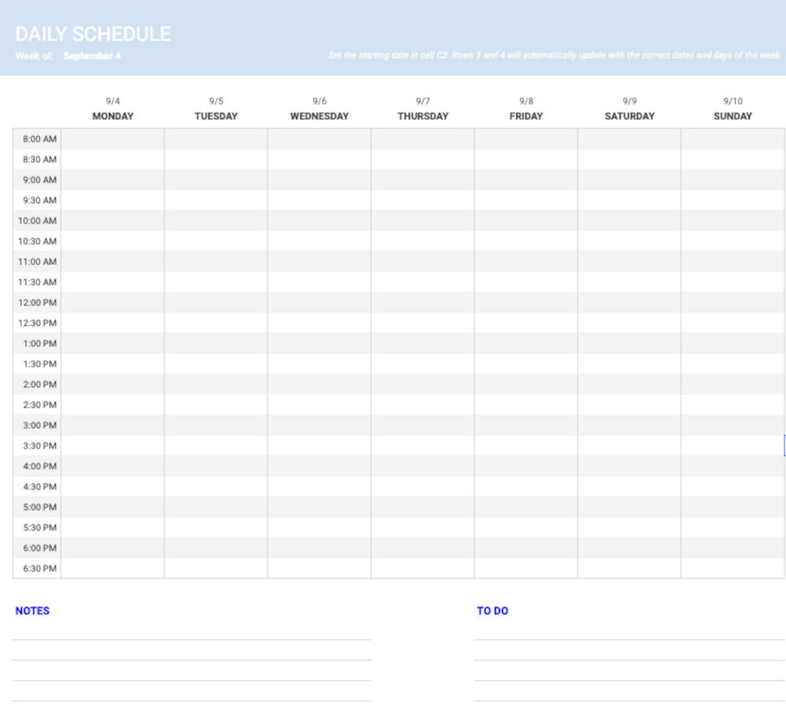 Yearly Week Planner Excel Template | Goal & Task Oriented | Habit ...